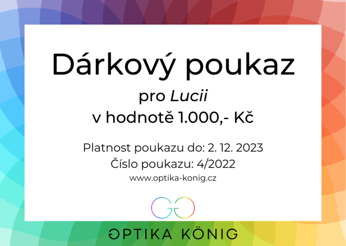 Dárkový poukaz :: Optika König